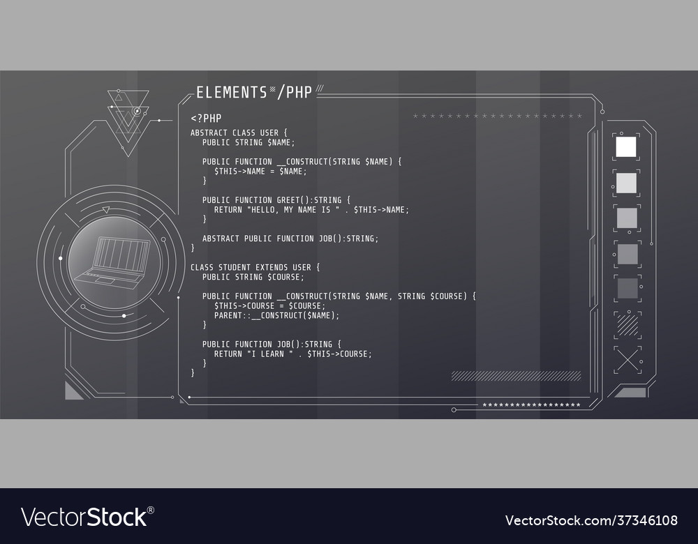 Hud Interface Elements With Part Code Php Vector Image 0652