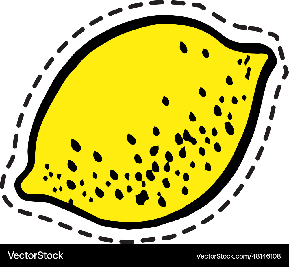 Lemon fruit sour citrus whole piece stickers Vector Image