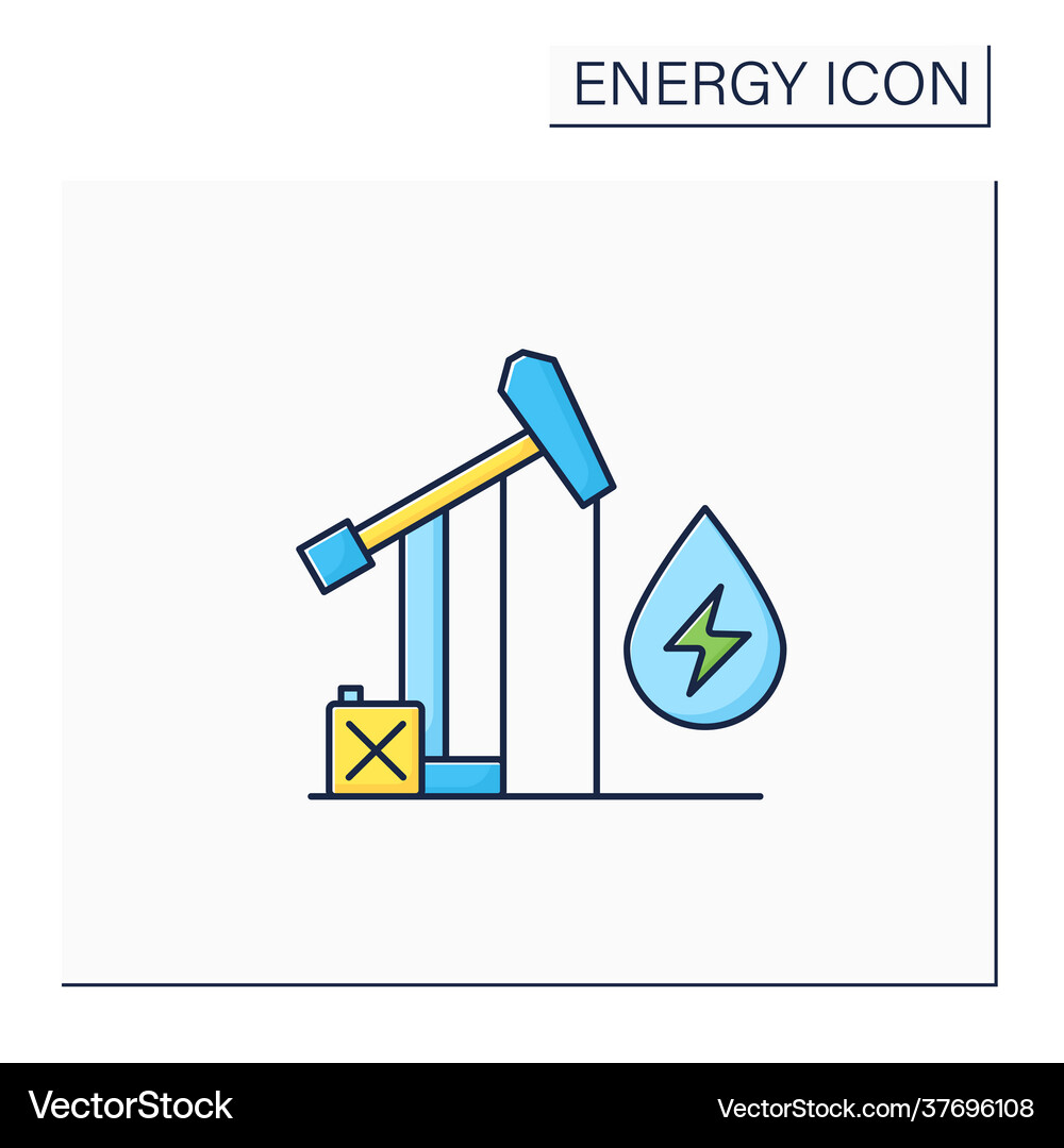 Oil power color icon Royalty Free Vector Image