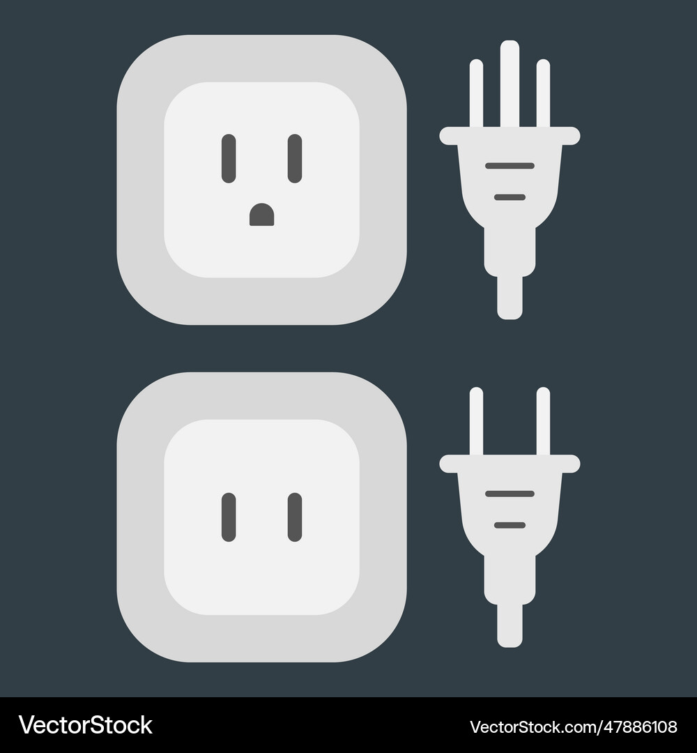 Power outlet plug type a b isometric flat Vector Image