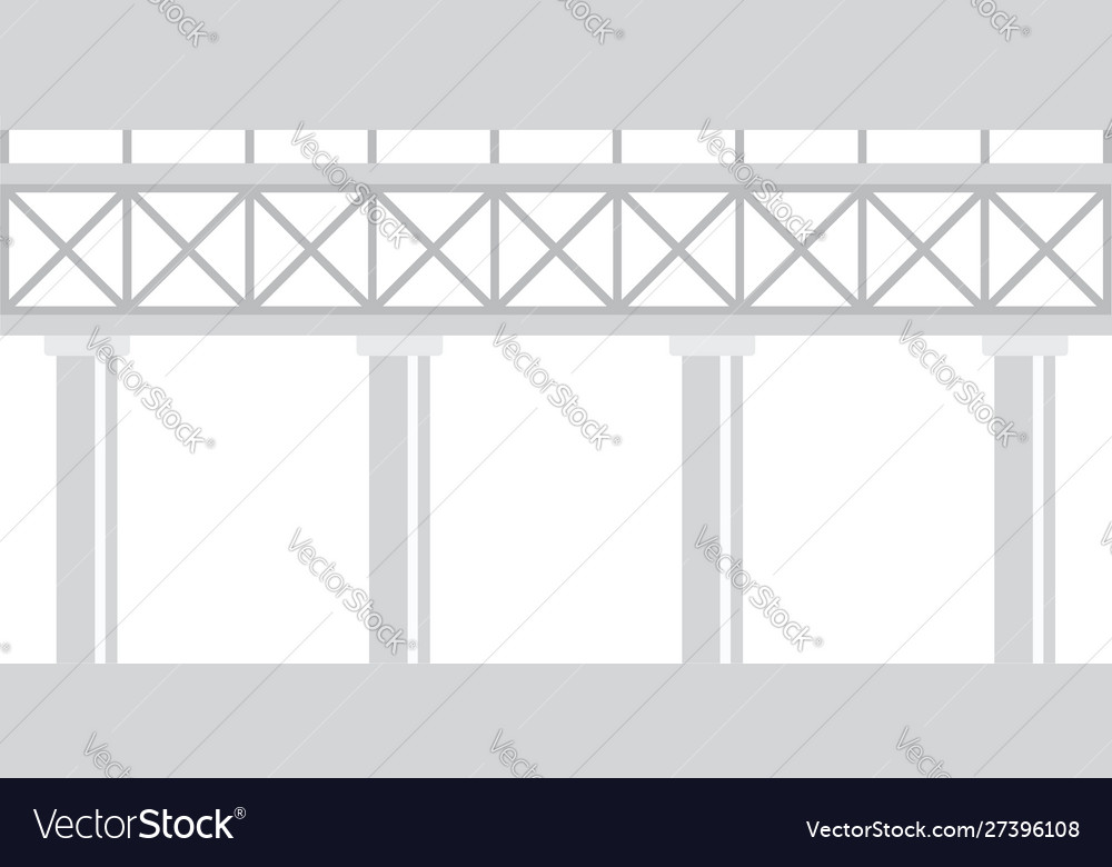 Railroad bridge icon flat style Royalty Free Vector Image