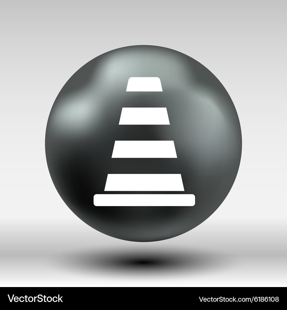 Road cone fence icon button logo symbol Royalty Free Vector