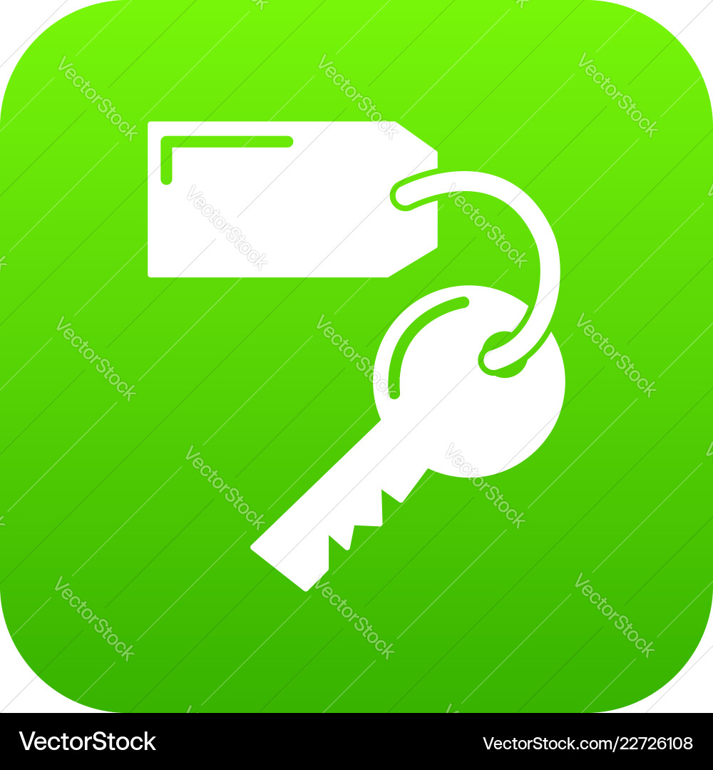 Room key hotel icon green Royalty Free Vector Image