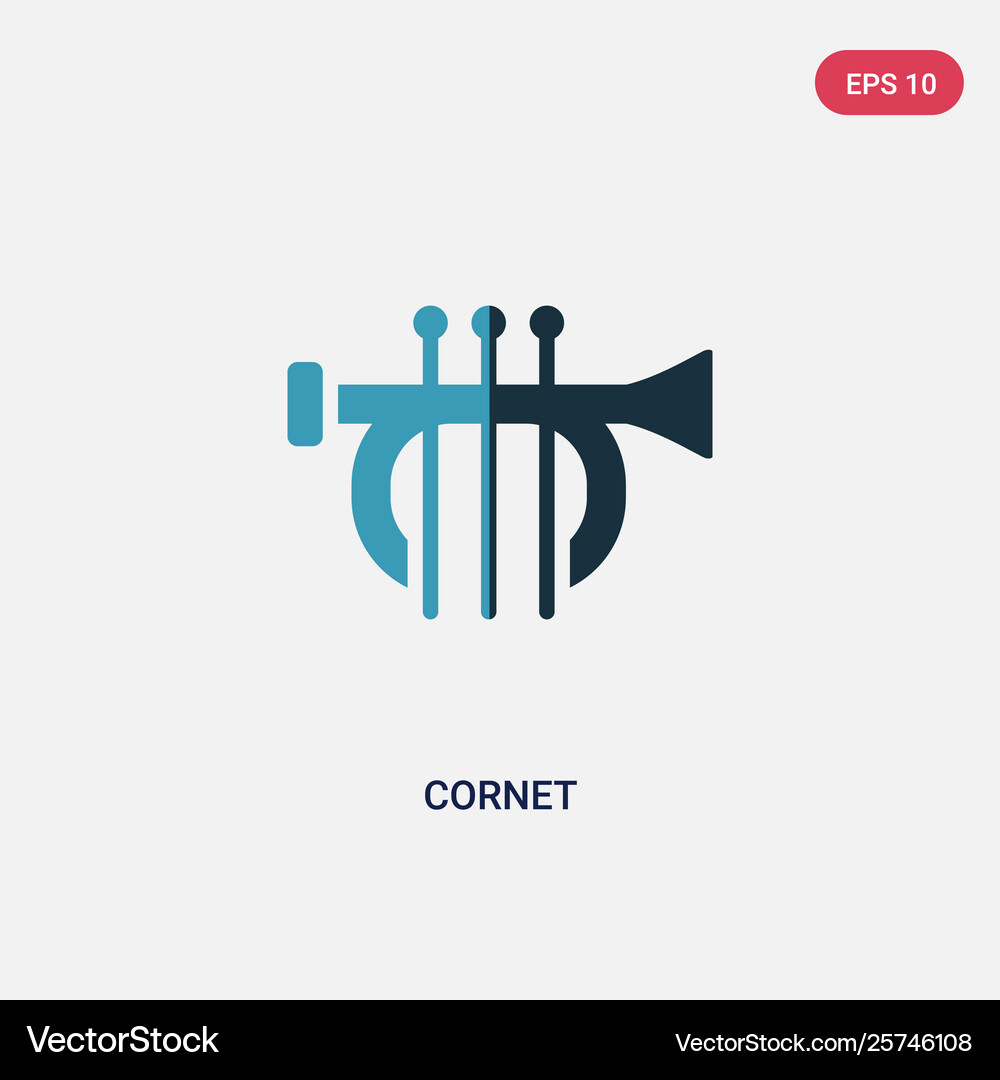 Two color cornet icon from music concept isolated Vector Image