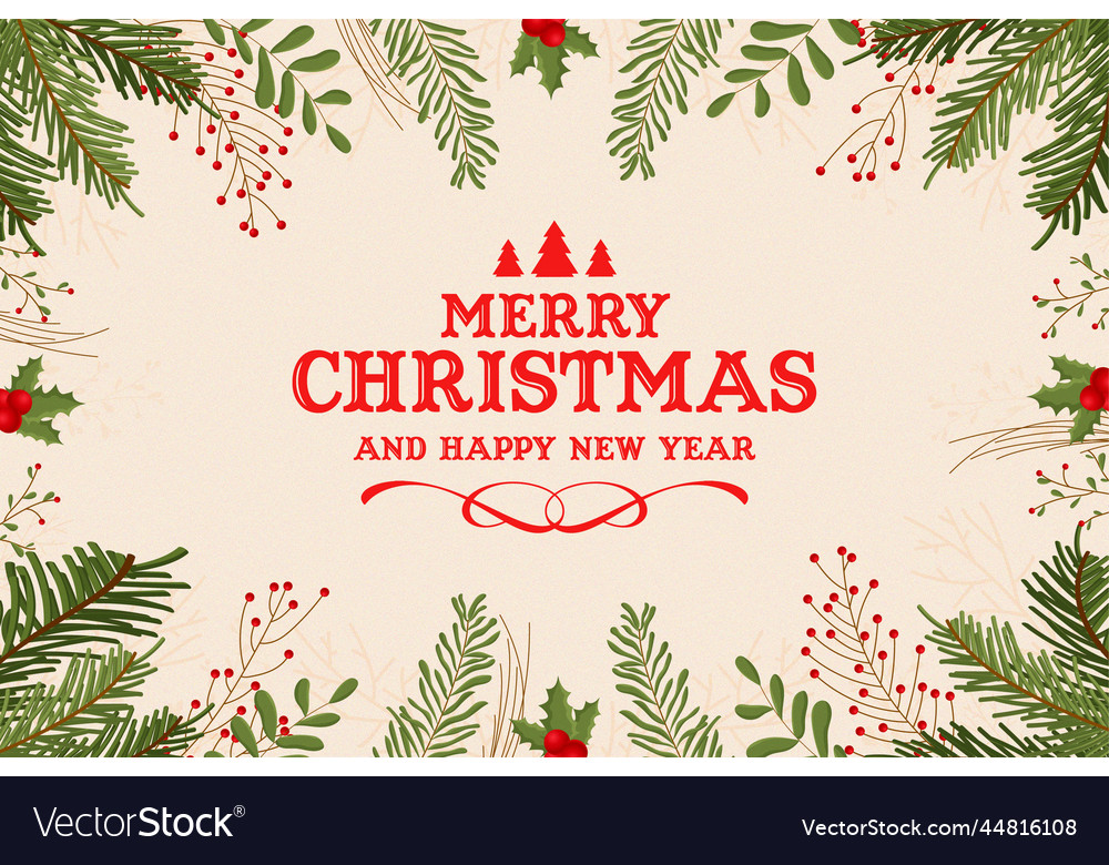 Vintage merry christmas frame with christmas Vector Image