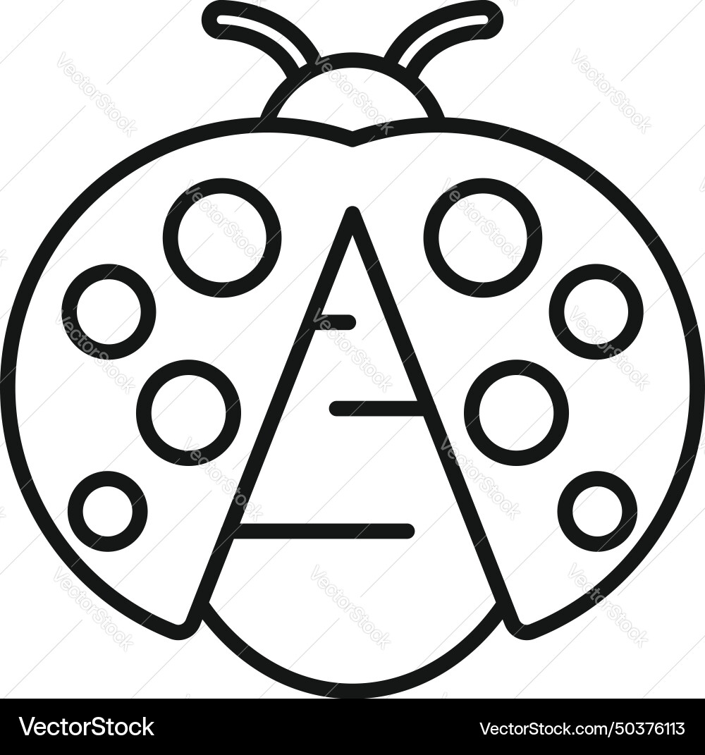 Adorable ladybug icon outline nature art Vector Image