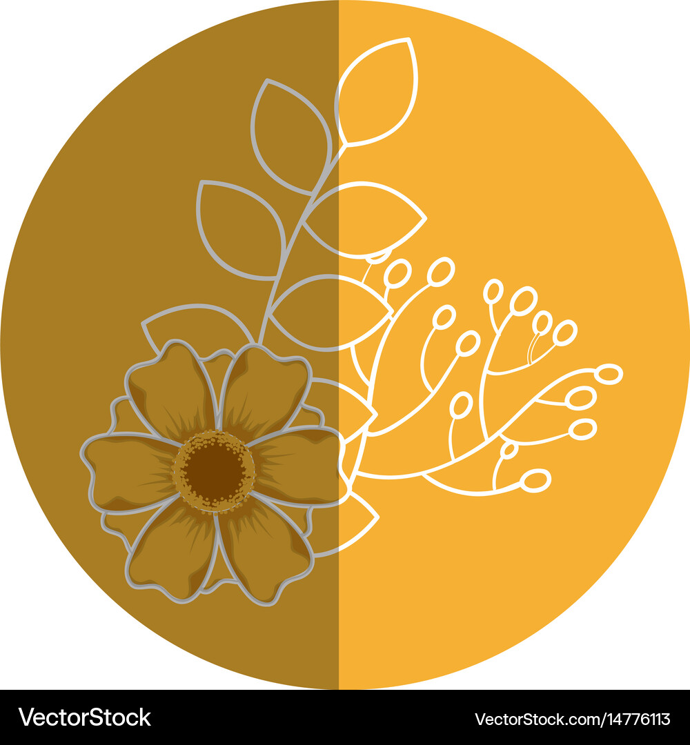Beautiful flower decoration icon Royalty Free Vector Image
