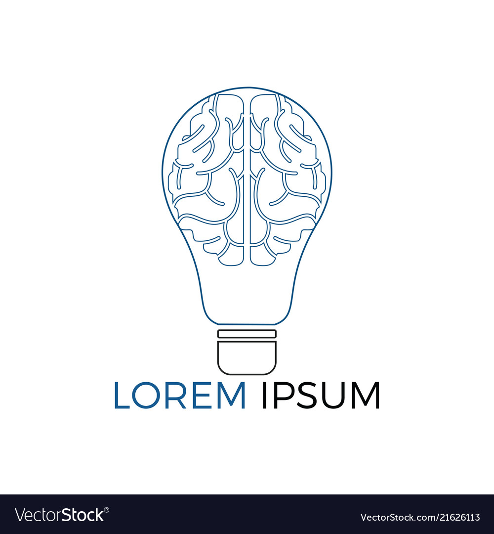 Bulb and brain logo design Royalty Free Vector Image