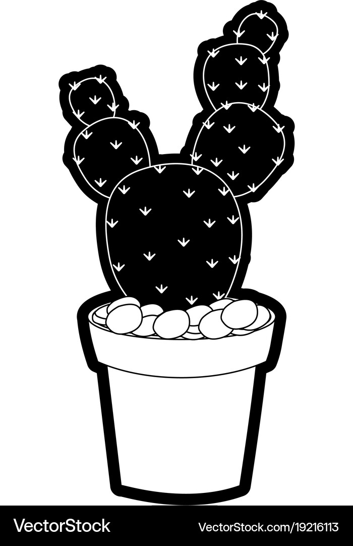 Cactus in potted Royalty Free Vector Image - VectorStock