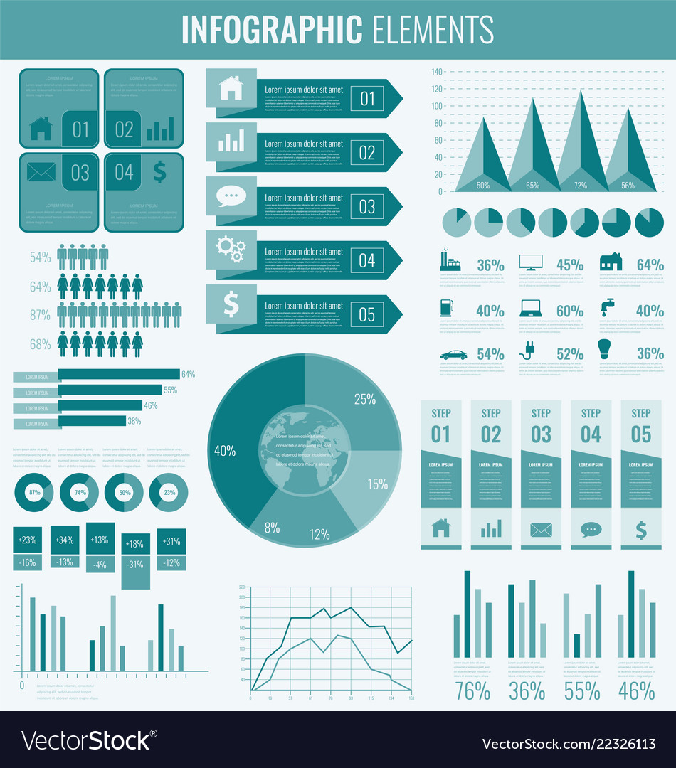 Collection infographic elements template Vector Image