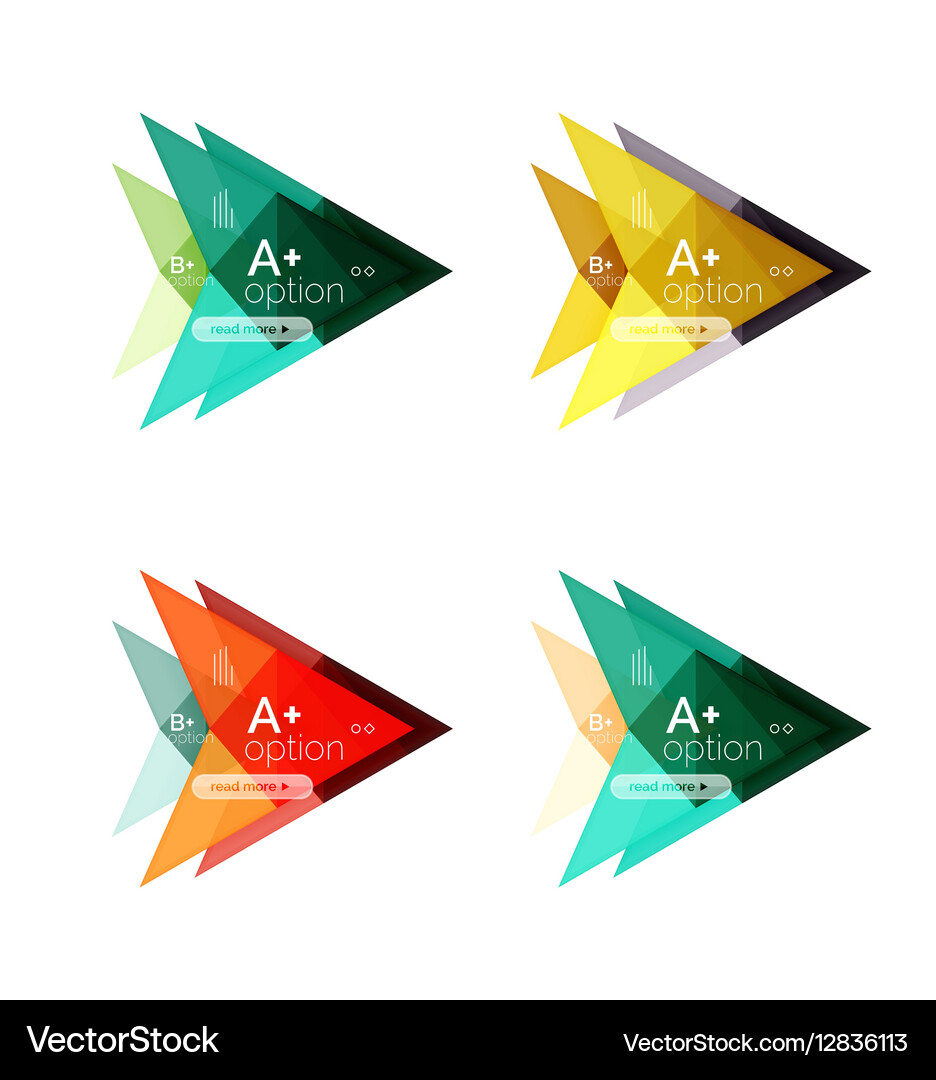 Colorful option banner arrow templates Royalty Free Vector