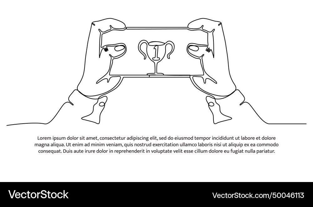 Continuous line design of hands playing games Vector Image