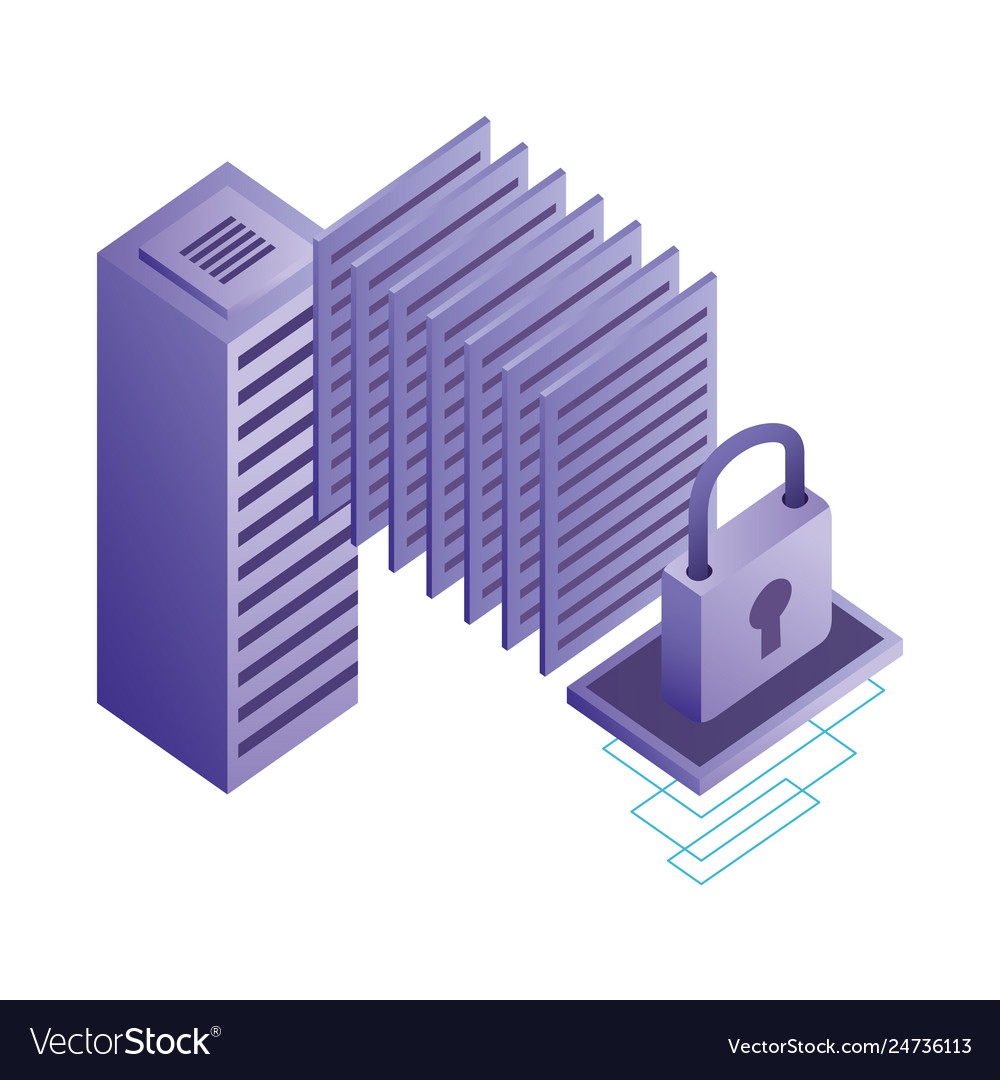 Database Server Center Security Data Network Vector Image