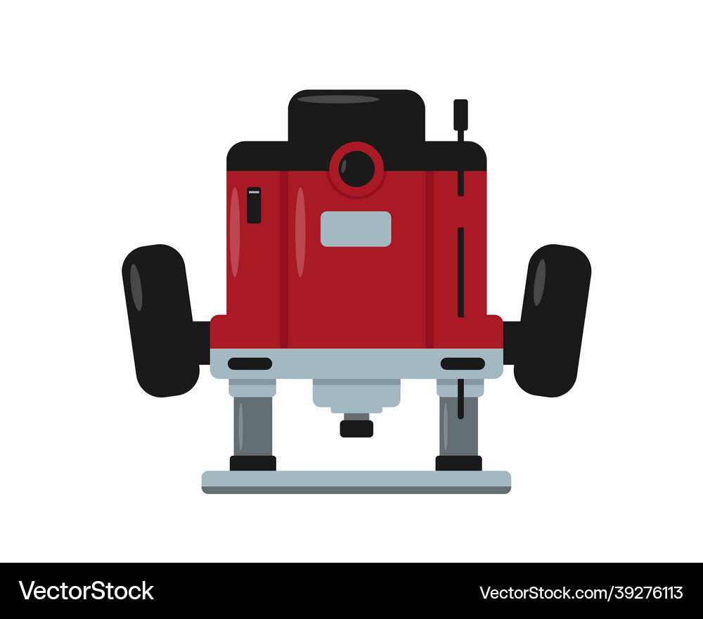 Electric router tool icon orange milling cutter Vector Image