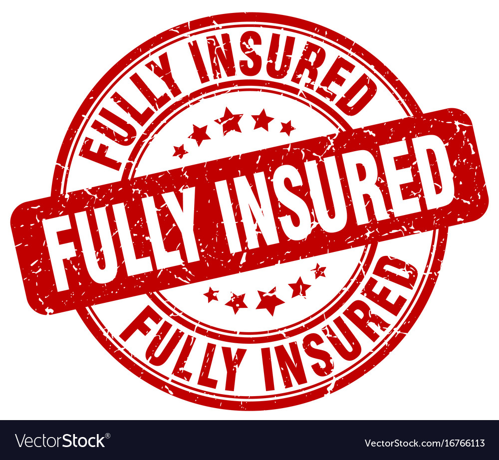 Fully insured red grunge stamp Royalty Free Vector Image