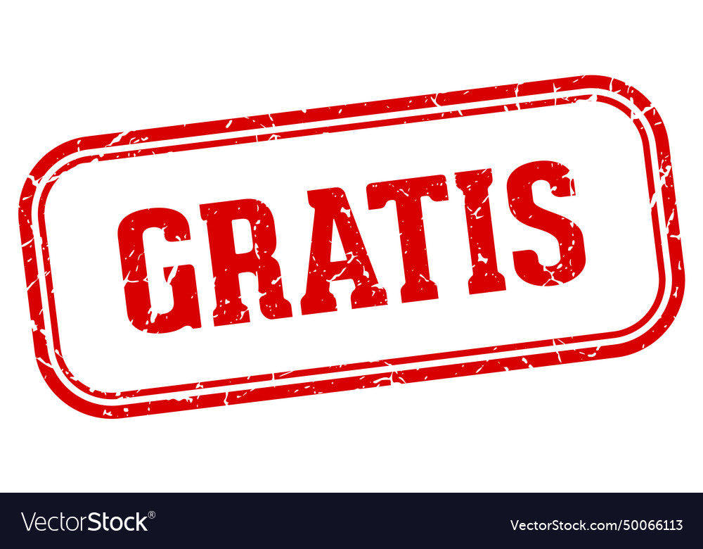 Gratis stamp rectangular on white Royalty Free Vector Image
