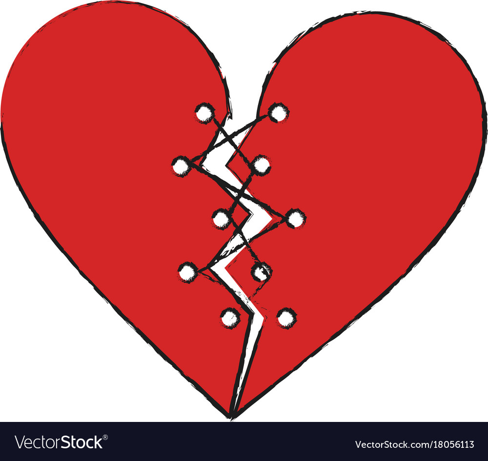 Heart broken symbol Royalty Free Vector Image - VectorStock