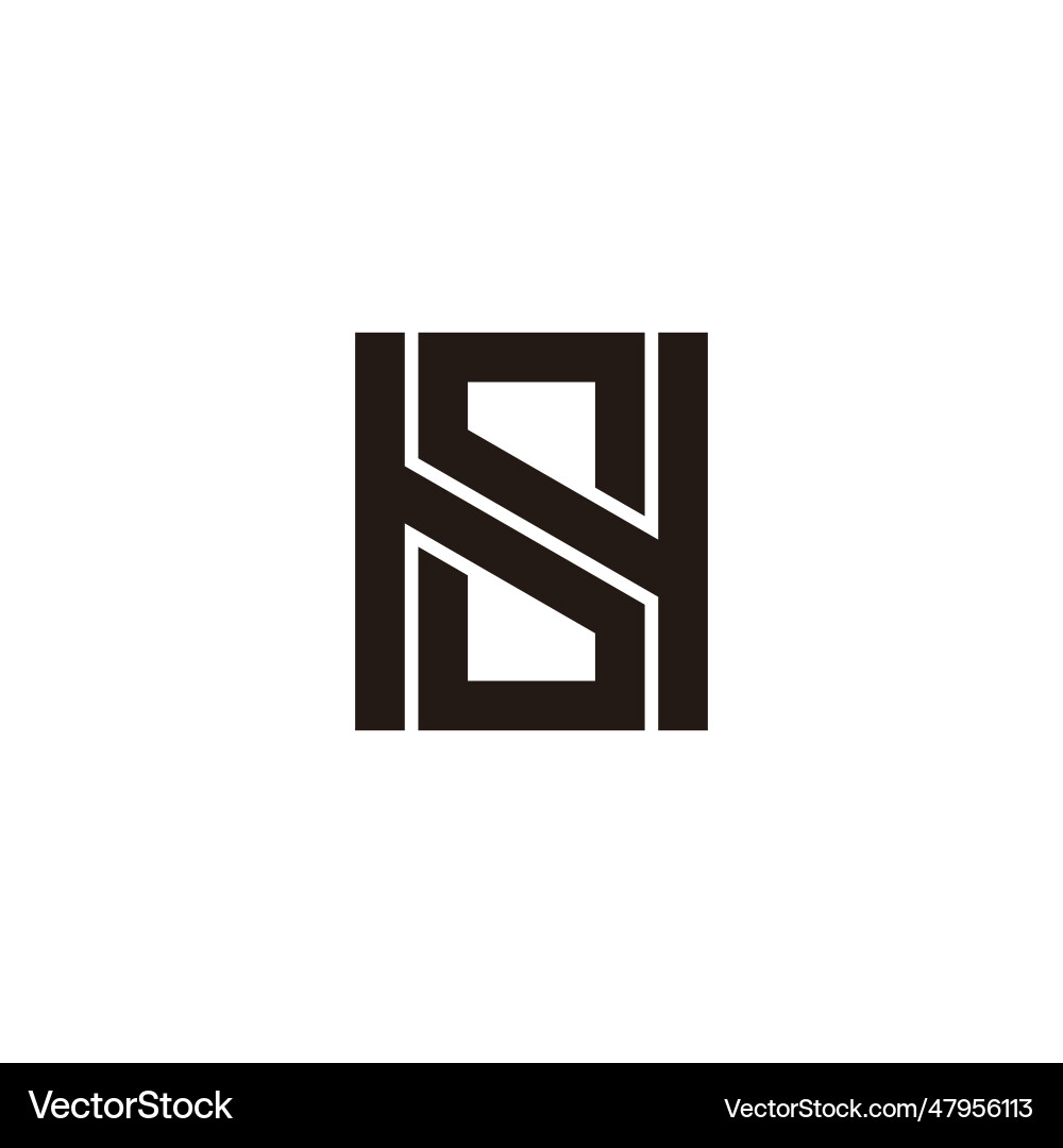 Letter sh simple geometric line logo Royalty Free Vector