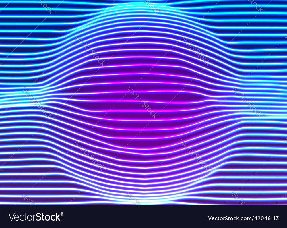 Neon lines background with glowing 80s new retro Vector Image