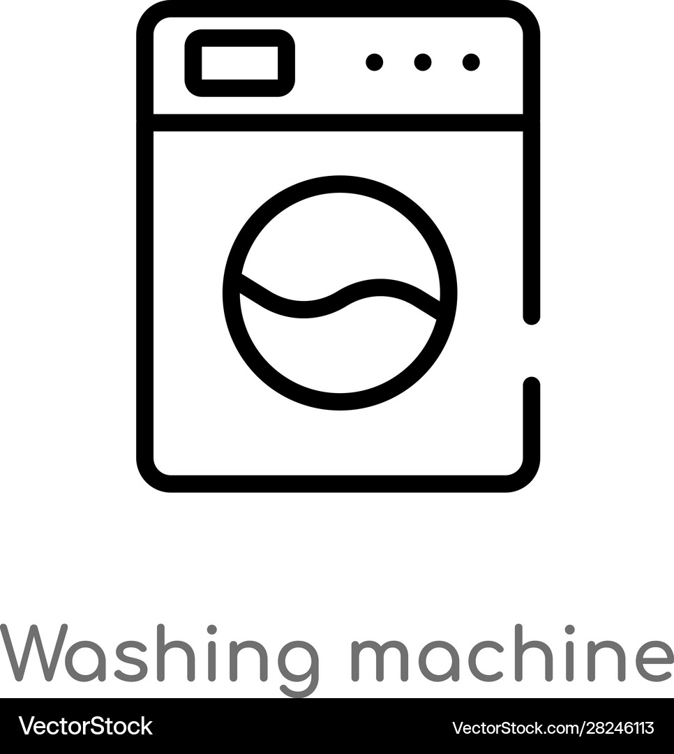 Outline washing machine cleanin icon isolated Vector Image