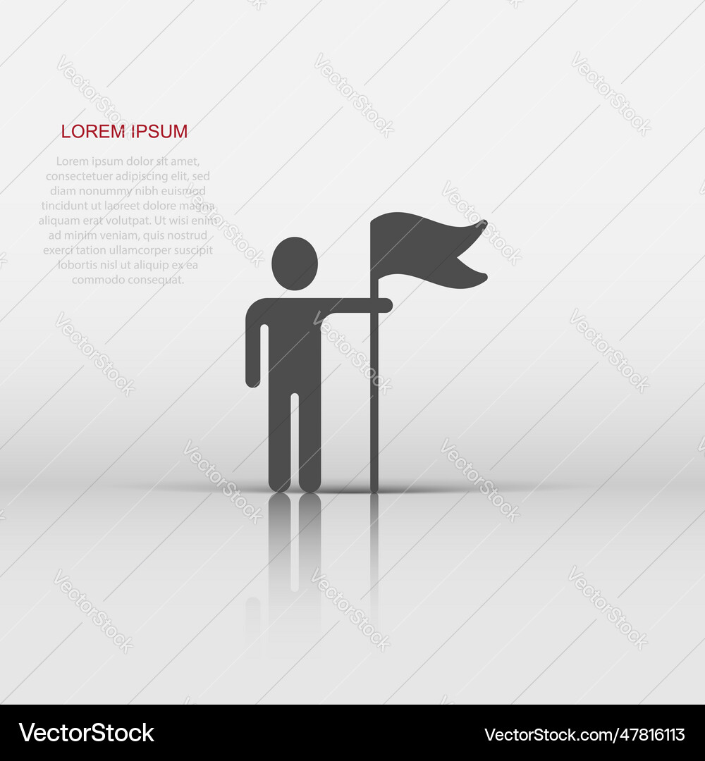 People with flag icon in flat style victory Vector Image