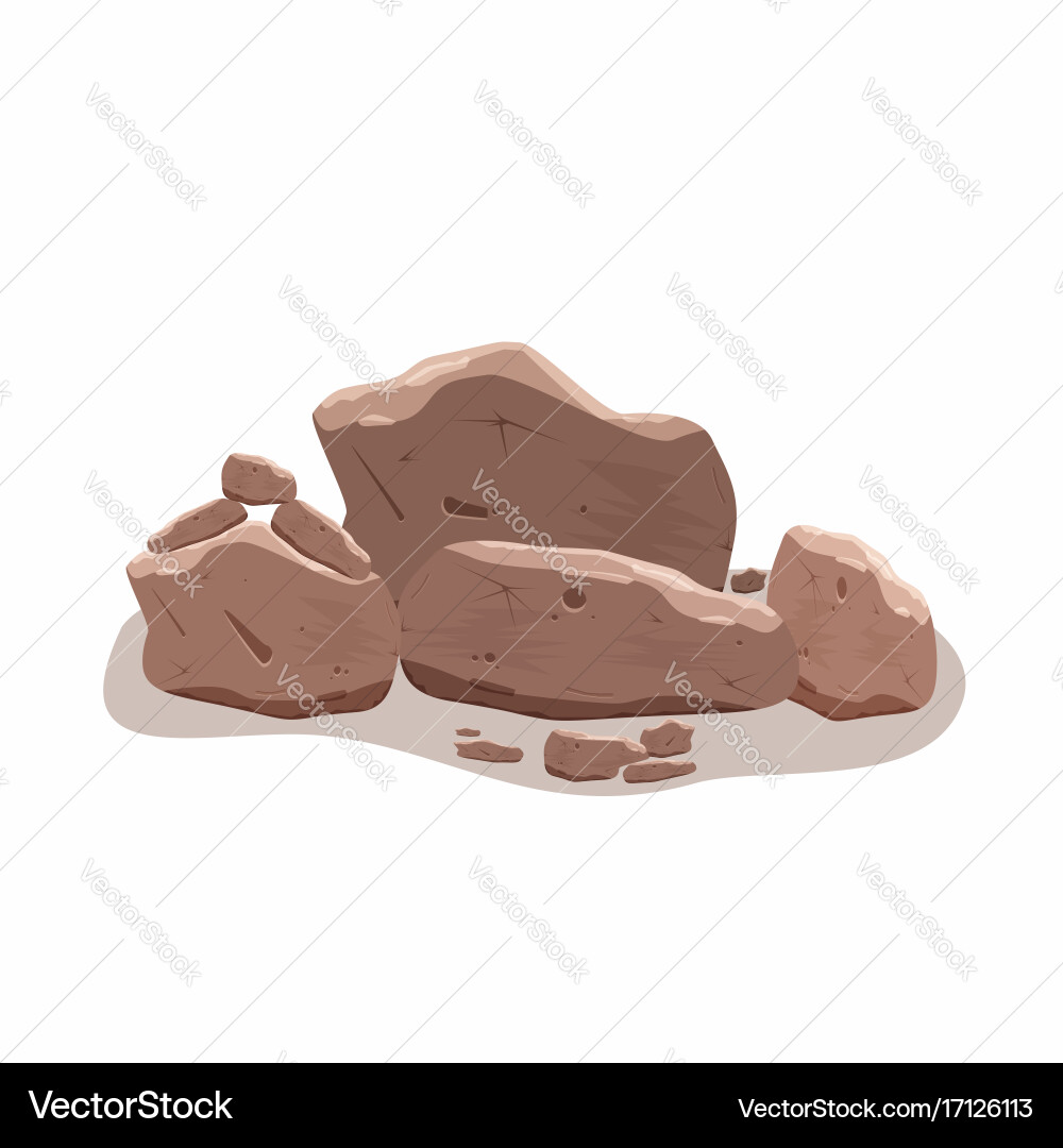 Rocks stones set in cartoon style Royalty Free Vector Image