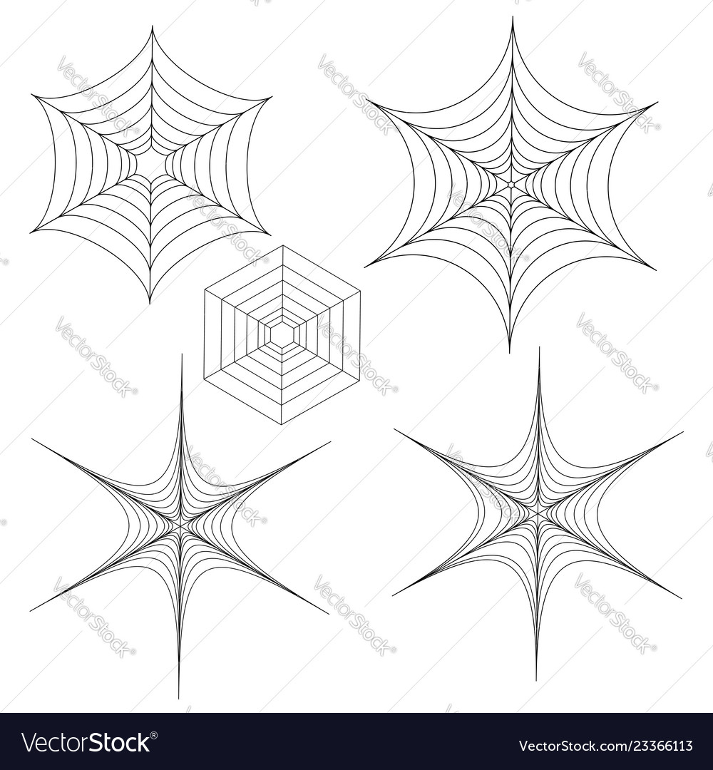 Spider web set Royalty Free Vector Image - VectorStock