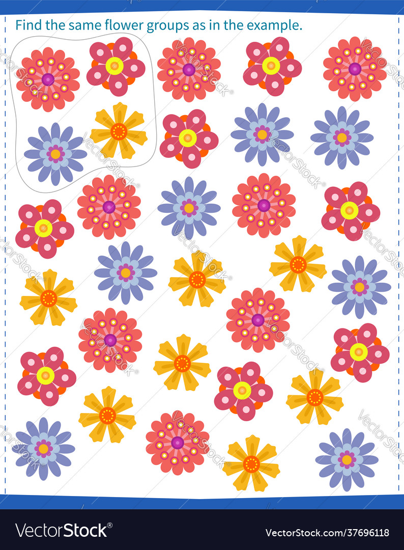 A game for children find all flower Royalty Free Vector