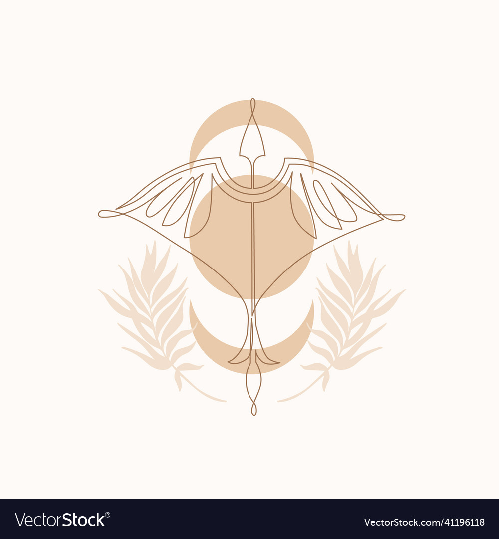 Astrological Sagittarius Sign One Line Royalty Free Vector