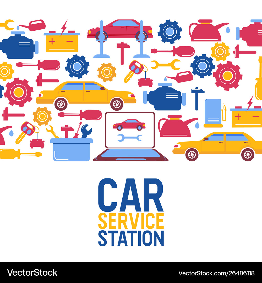 Car repair maintenance vehicles diagnostics Vector Image