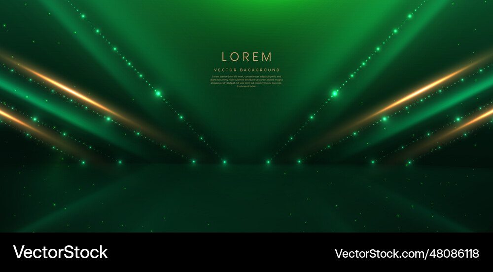 Elegant green stage background with green dot Vector Image