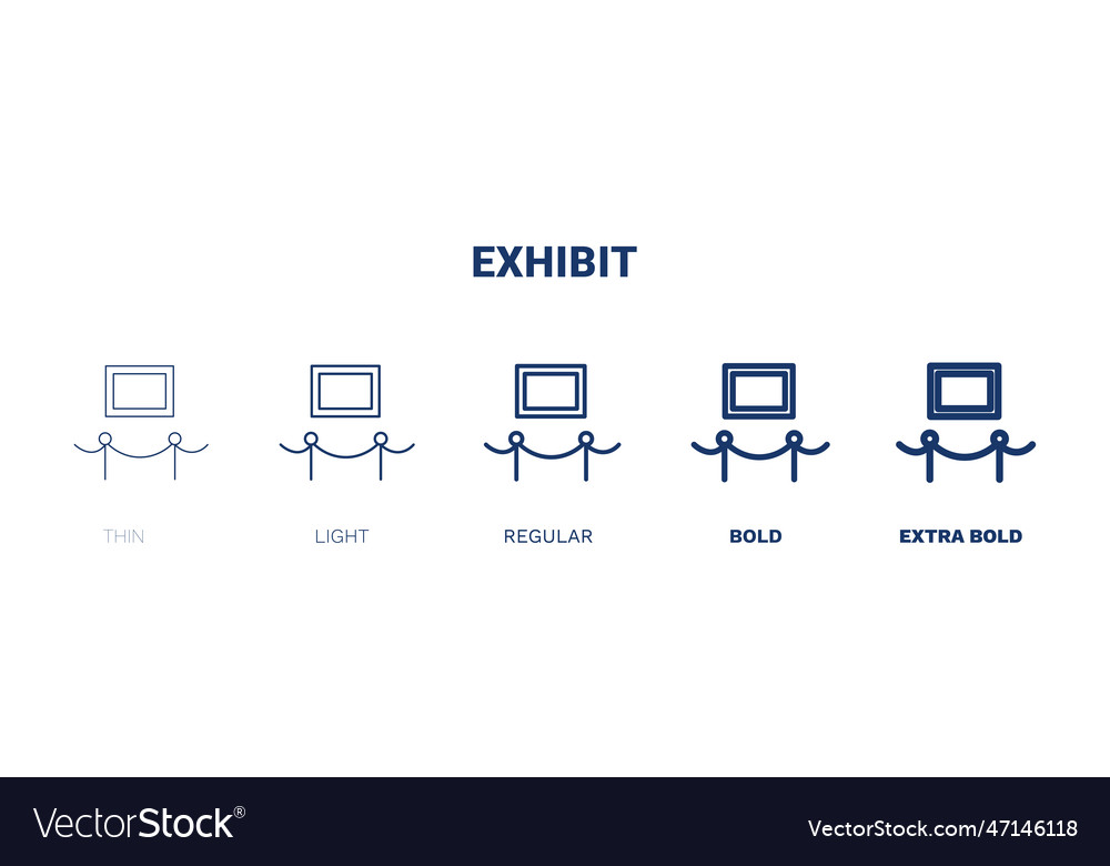 Exhibit icon thin light regular bold black Vector Image