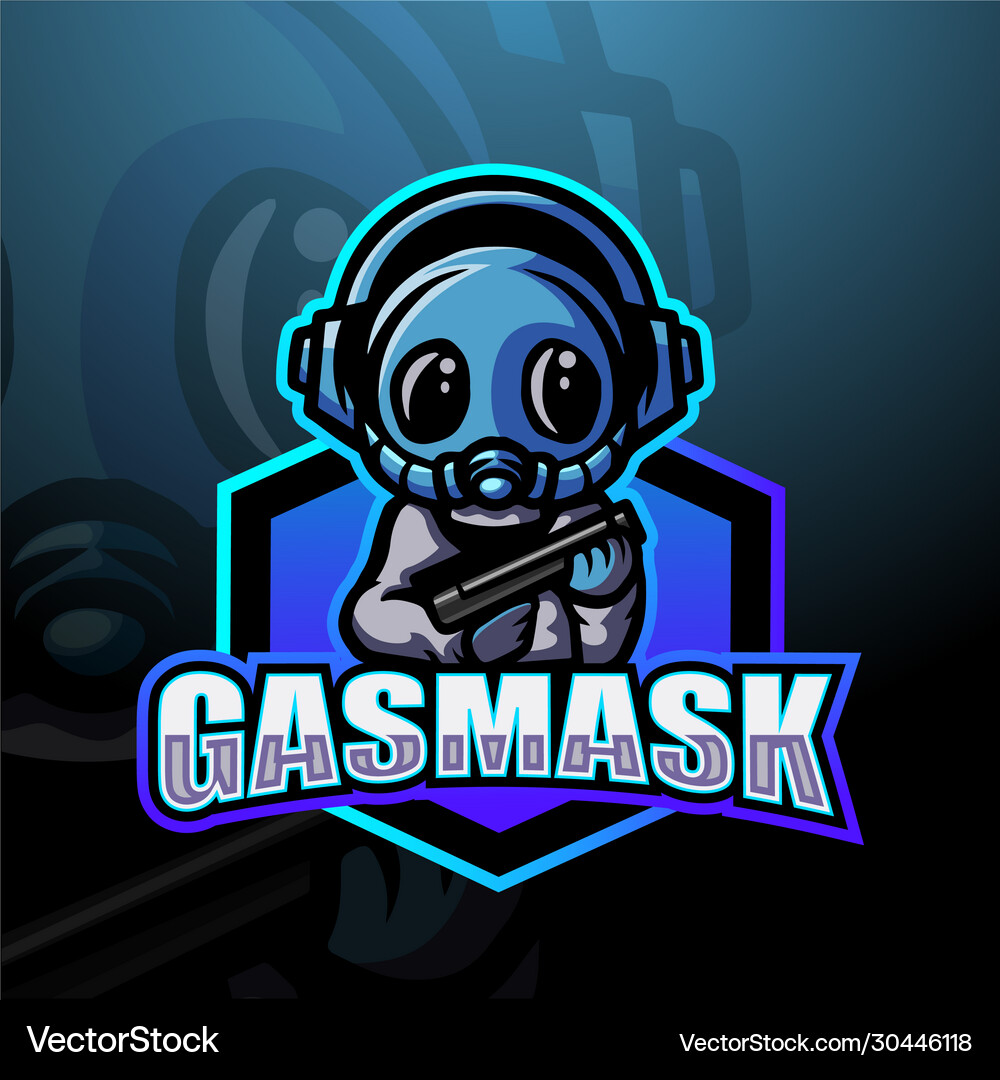 Gasmask mascot esport logo design Royalty Free Vector Image