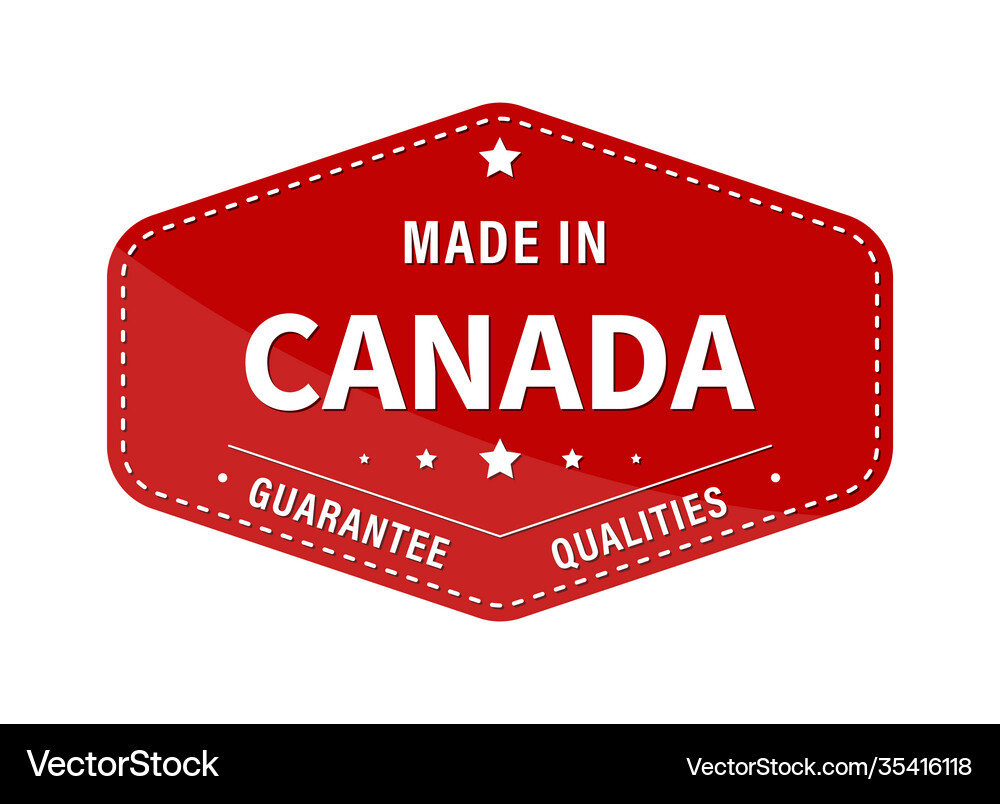 Made in canada guarantee quality label sticker Vector Image