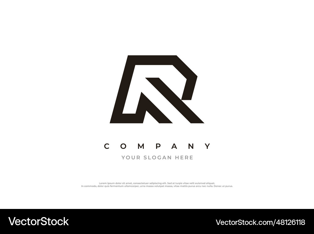 Minimal letter r logo design template Royalty Free Vector