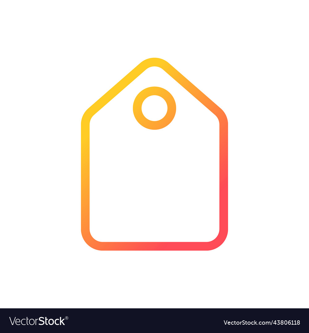 Price tag pixel perfect gradient linear ui icon Vector Image