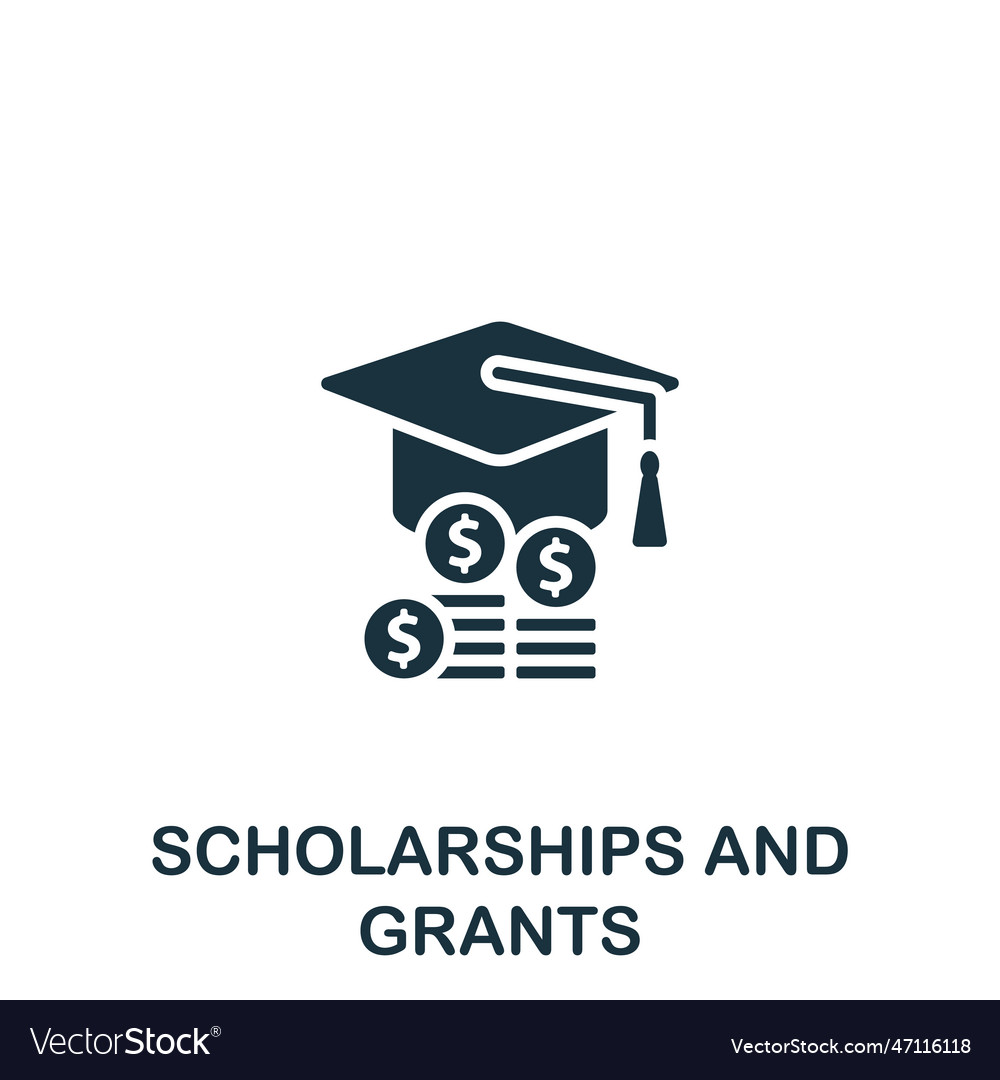 Scolarships and grants icon monochrome simple Vector Image