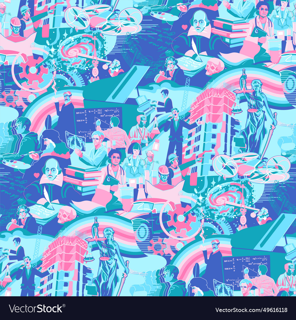 Seamless pattern of artificial intelligence Vector Image