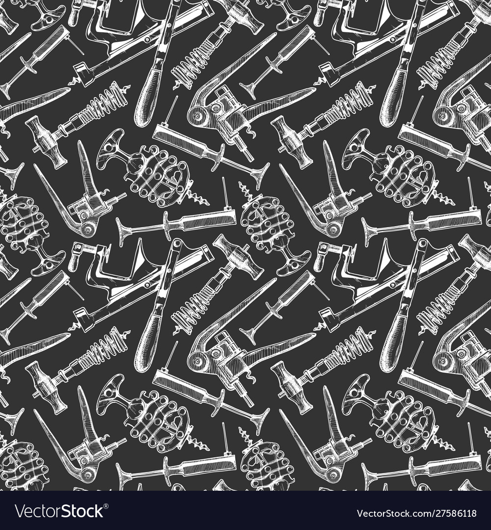 Seamless pattern with different corkscrews Vector Image