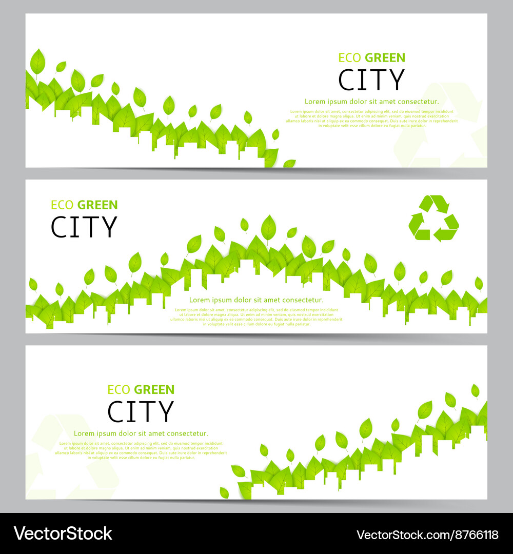 Set of elegant web eco banners Royalty Free Vector Image