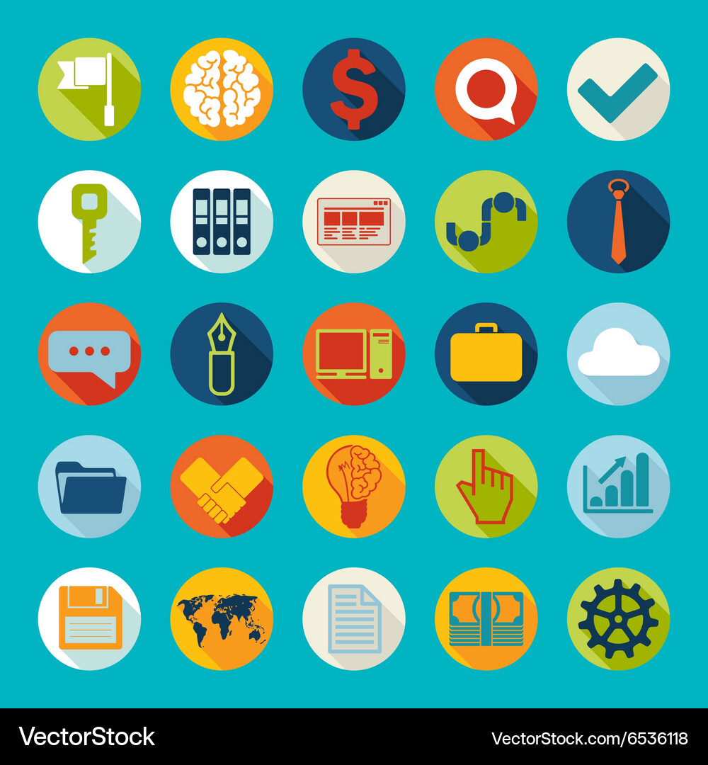 Set of flat icons Royalty Free Vector Image - VectorStock