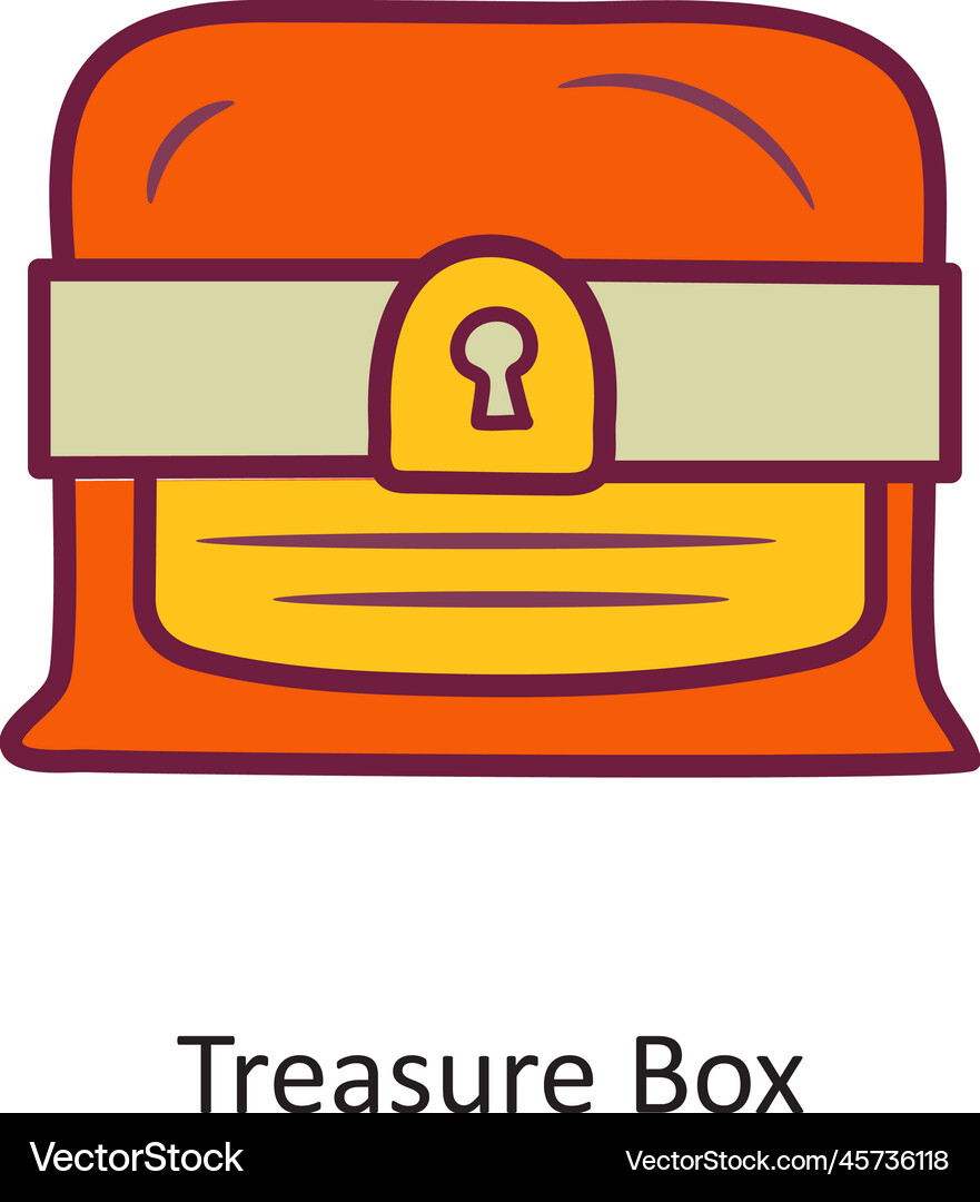 Treasure box fill outline icon design illus Vector Image