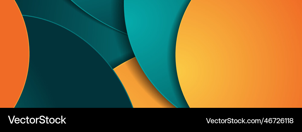 Turquoise orange geometric wavy abstract Vector Image