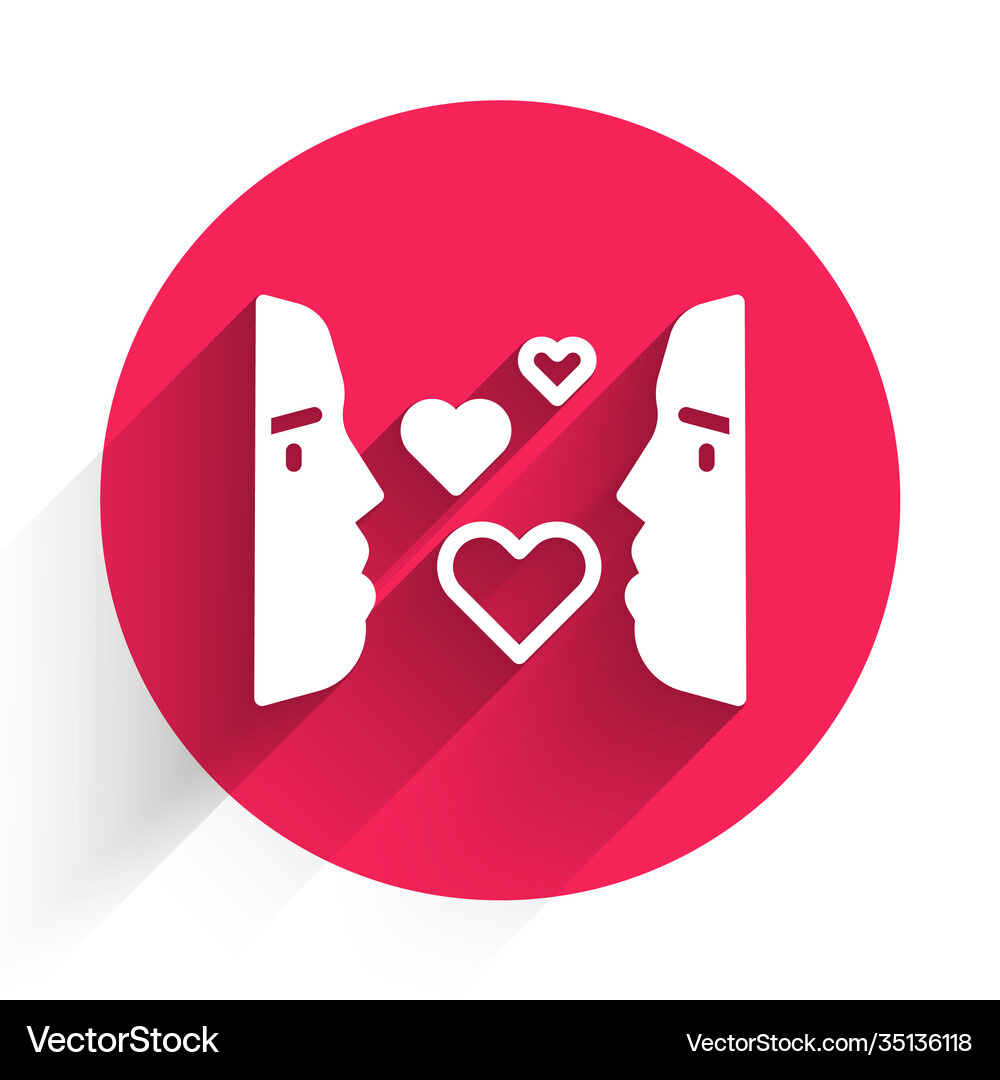 White love at first sight icon isolated with long Vector Image