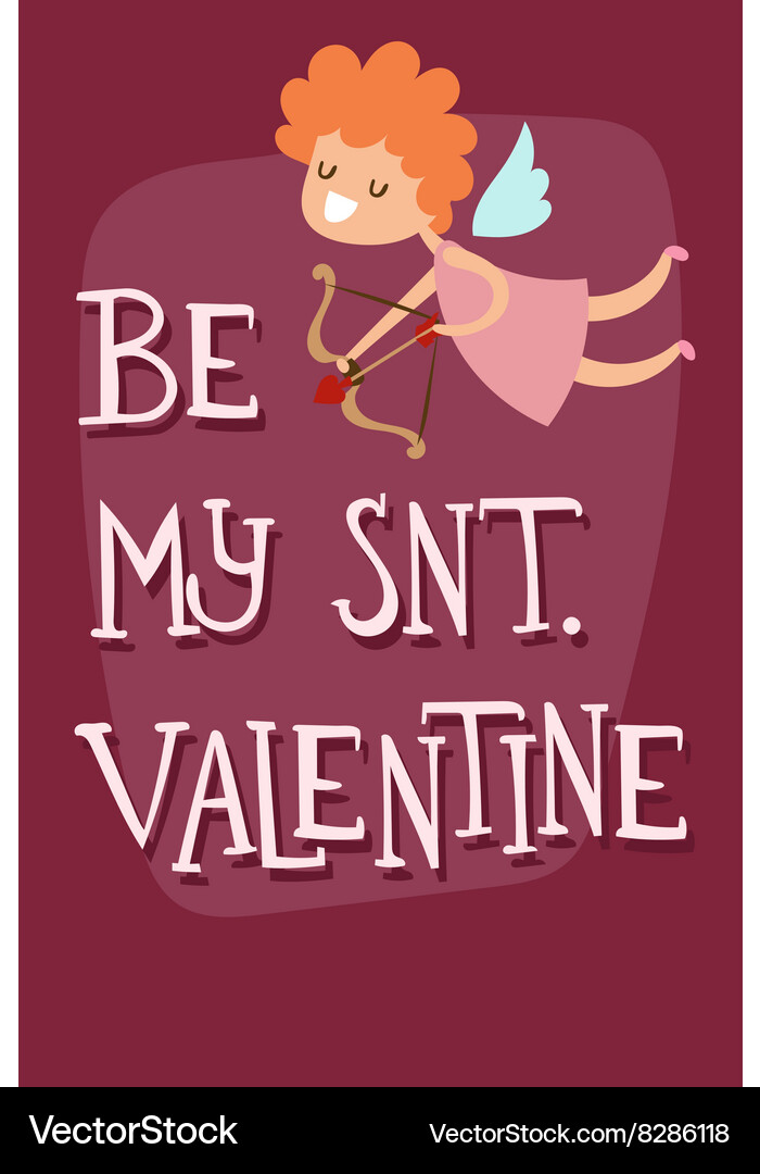 With angel valentine card Royalty Free Vector Image