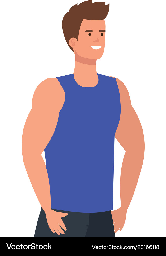 Young man athlete avatar character Royalty Free Vector Image