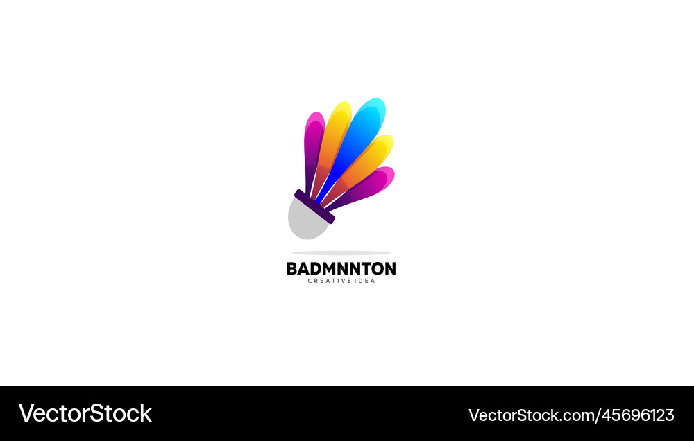 Badminton colorful logo design template Royalty Free Vector