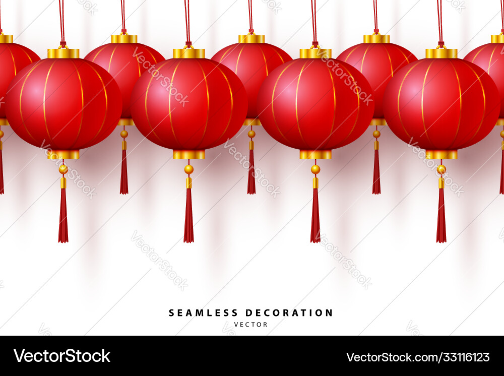 Chinese red paper traditional lantern Royalty Free Vector