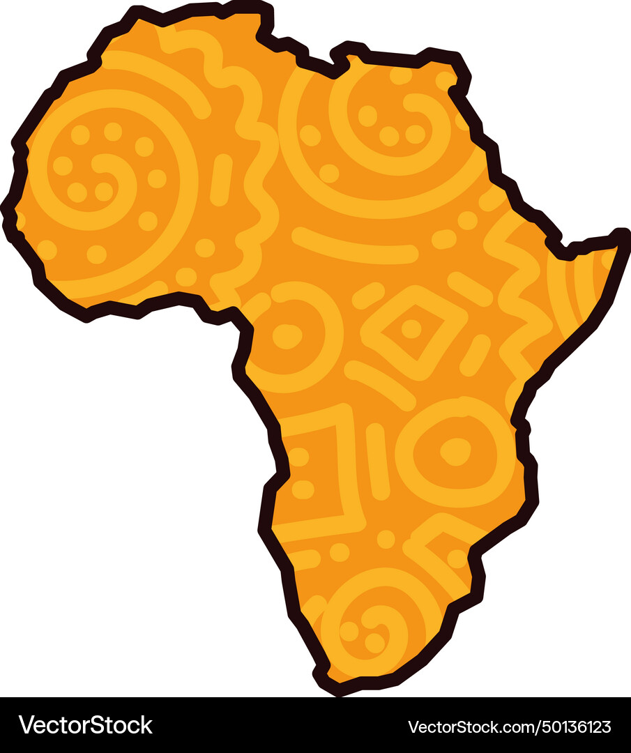 Colored map of africa with cultural patterns Vector Image