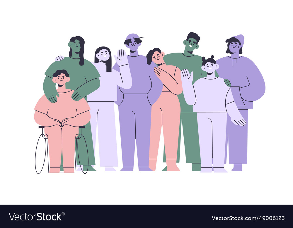 Diverse people group portrait happy abstract Vector Image Diverse people group portrait happy abstract Vector Image